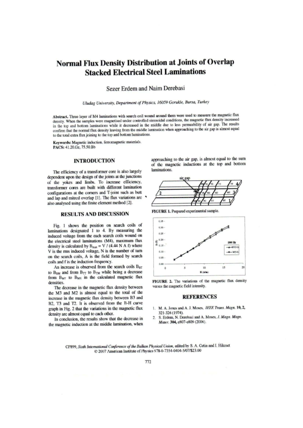 (PDF) Normal Flux Density Distribution at Joints of Overlap Stacked ...