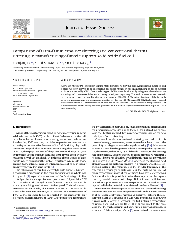 (PDF) Comparison of ultra-fast microwave sintering and conventional thermal sintering in ...