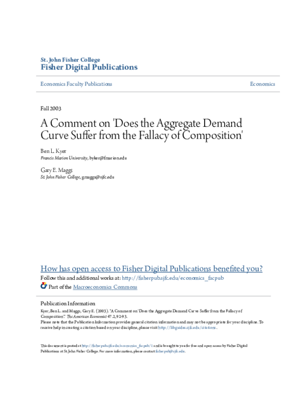 (PDF) A Comment on "Does the Aggregate Demand Curve Suffer from the ...