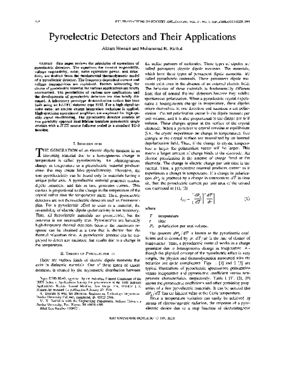 (PDF) Pyroelectric detectors and their applications