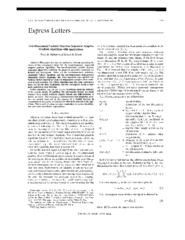(PDF) Two-dimensional variable step-size sequential adaptive gradient ...