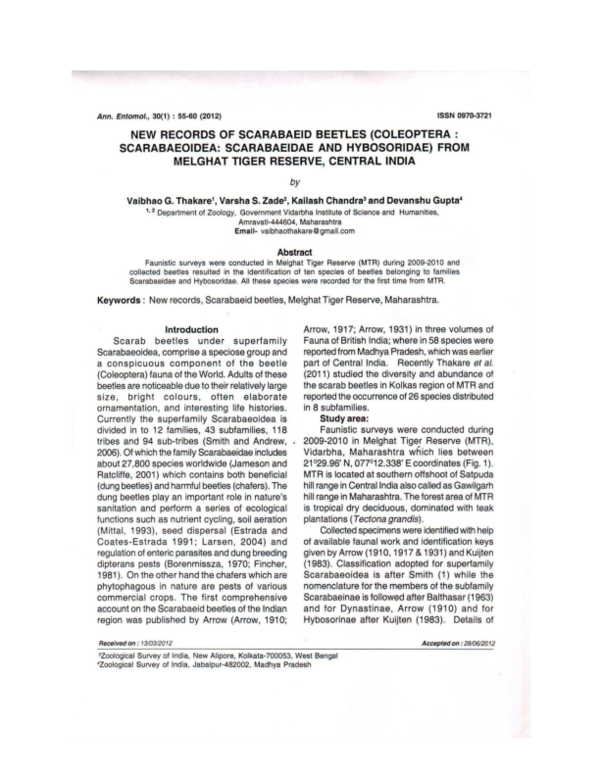 (PDF) New records of Scarabaeid beetles (Coleoptera: Scarabaeoidea ...