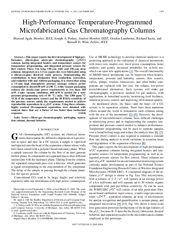 (PDF) High-performance temperature-programmed microfabricated gas ...
