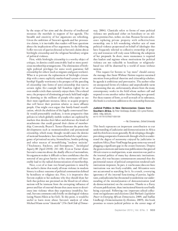 (PDF) Judicial Politics in New Democracies: Cases from Southern Africa ...