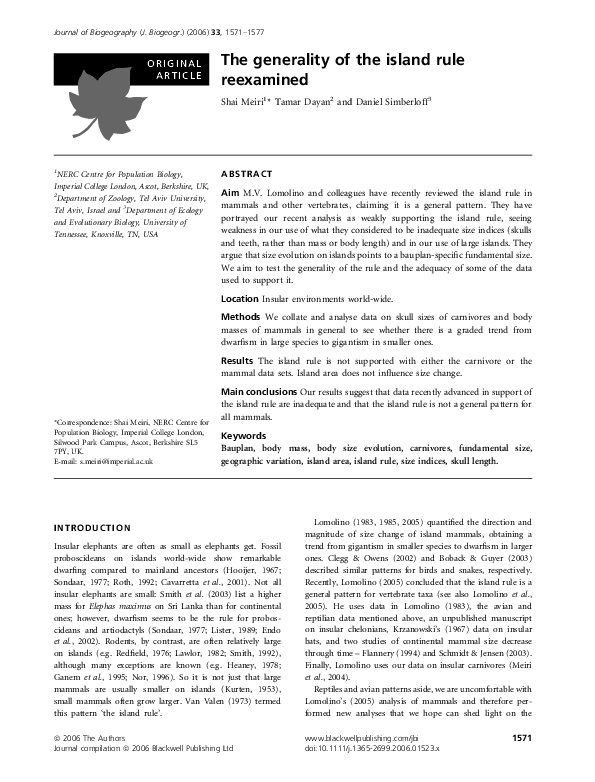 (PDF) The generality of the island rule reexamined