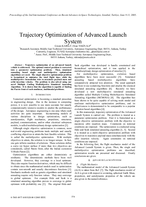 (PDF) Trajectory optimization of advanced launch system