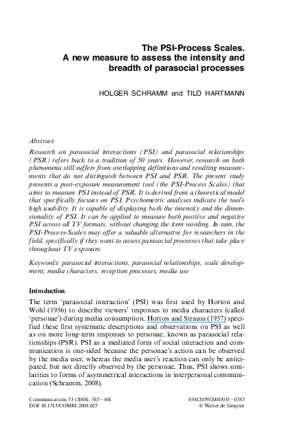(PDF) The PSI-process scales: A new measure to assess the intensity and ...