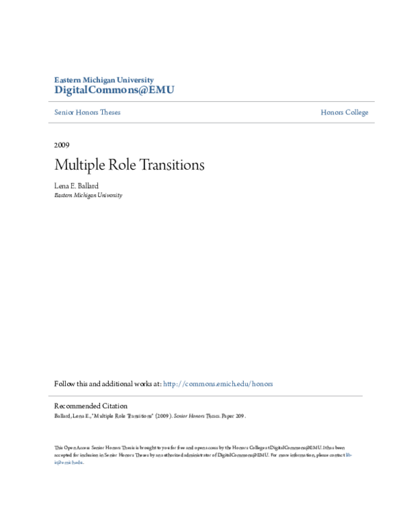 (PDF) Multiple Role Transitions