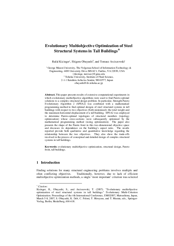 (PDF) Evolutionary Multi-Objective Optimization of an Activated Sludge Process