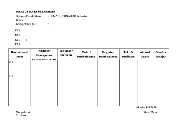 (DOC) FORMAT SILABUS KUR13 | Lasma , S. Si. - Academia.edu