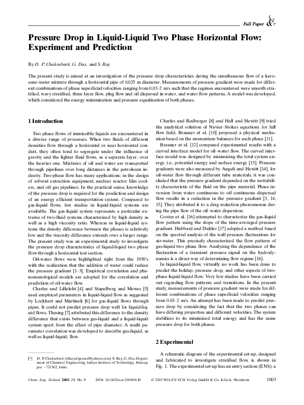 (PDF) Pressure Drop in Liquid-liquid Two Phase Horizontal Flow ...