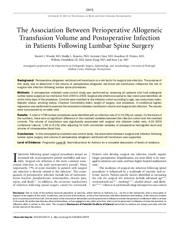 Pdf The Association Between Perioperative Allogeneic Transfusion
