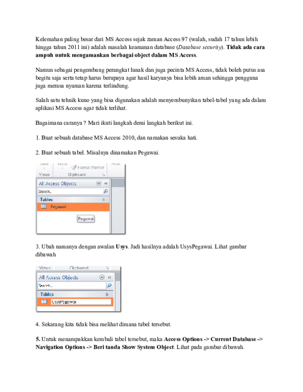 (DOC) Menampilkan tabel pada form