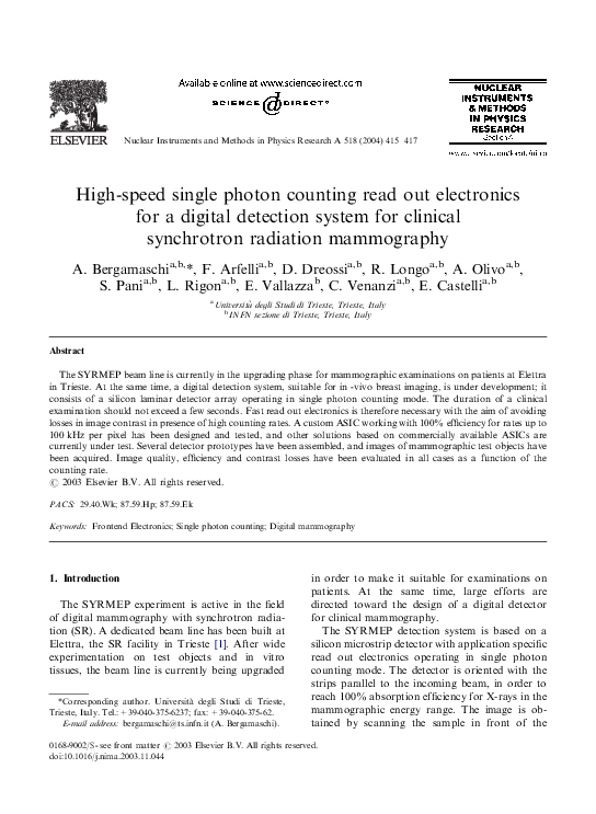 (PDF) High-speed single photon counting read out electronics for a ...