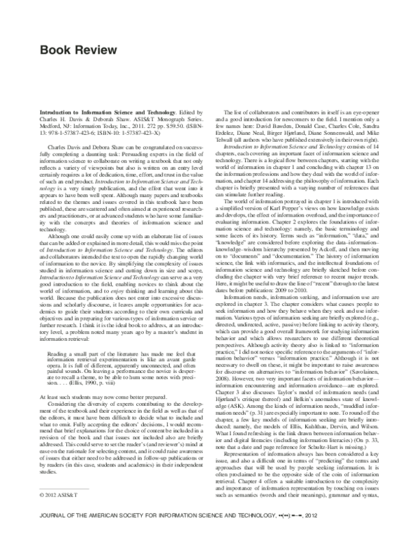 (PDF) Introduction to Information Science and Technology. Edited by ...