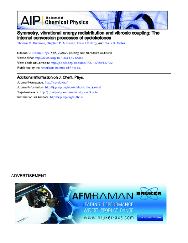 (PDF) Symmetry, vibrational energy redistribution and vibronic coupling ...