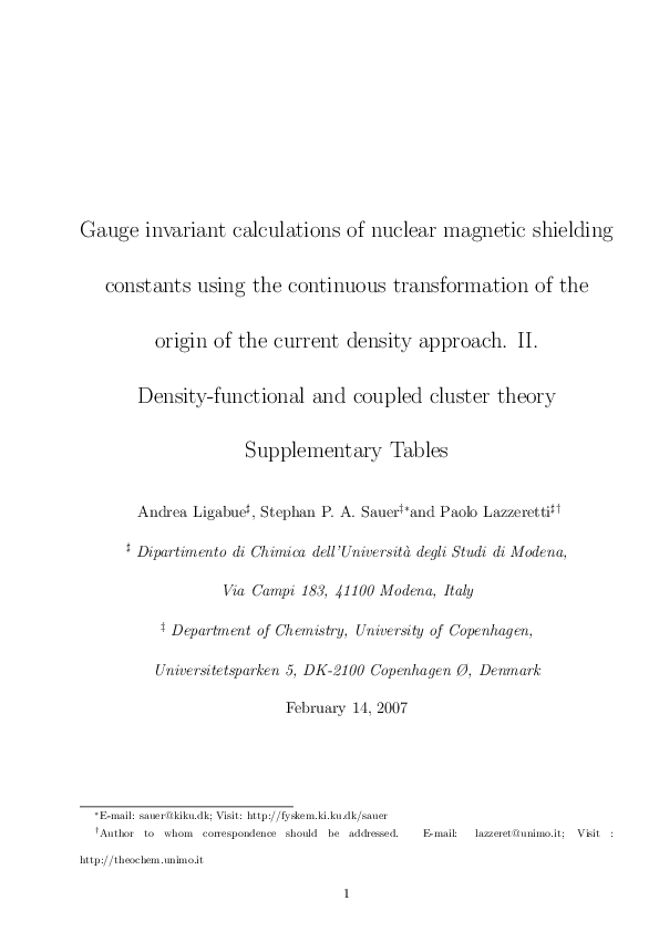 (PDF) Gauge invariant calculations of nuclear magnetic shielding constants using the continuous ...