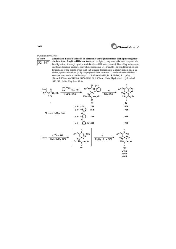 (PDF) Simple and facile synthesis of tetralone-spiro-glutarimides and ...