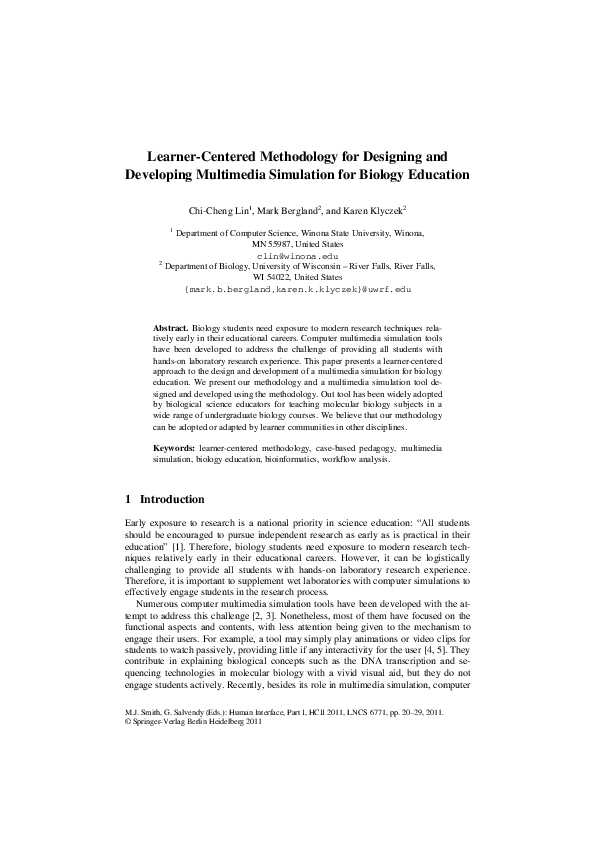 (PDF) Learner-Centered Methodology for Designing and Developing Multimedia Simulation for ...