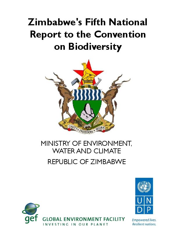 (PDF) Zimbabwe's Fifth National Report to the Convention on Biodiversity