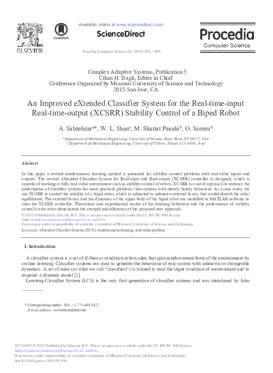 An Improved Extended Classifier System For The Real Time Input Real