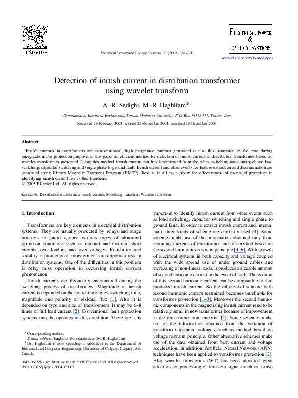Pdf Classification Of Inrush Current Load Switching Capacitor