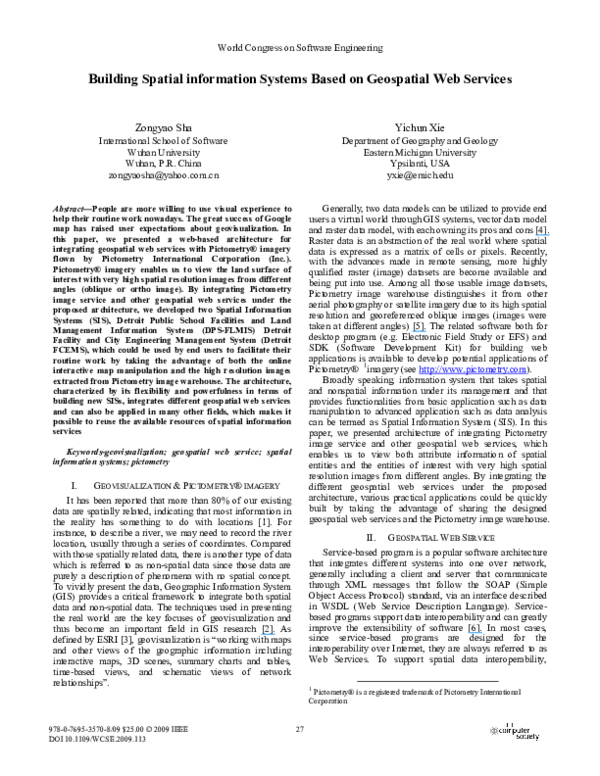 (PDF) Building Spatial Information Systems Based on Geospatial Web Services