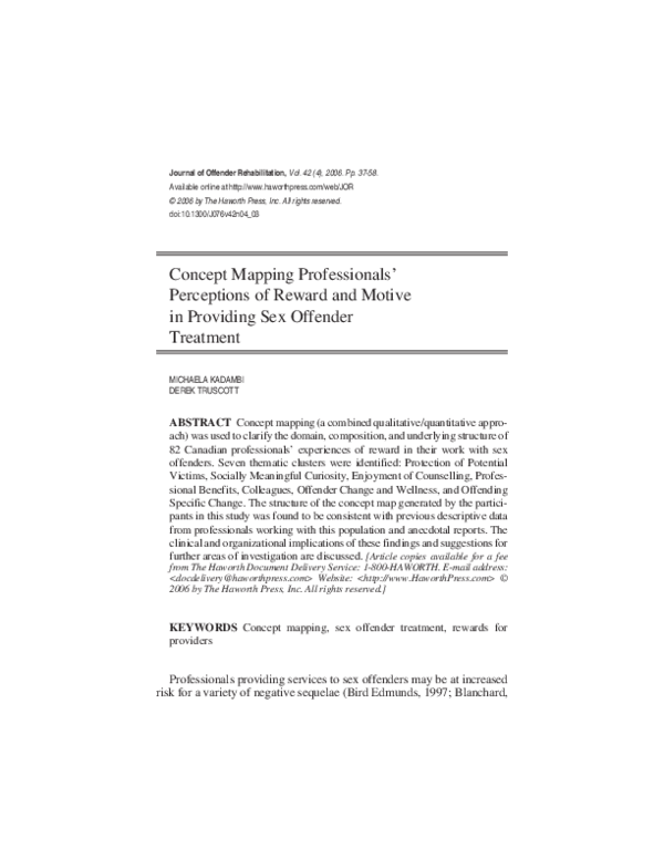 Pdf Concept Mapping Professionals Perceptions Of Reward And Motive