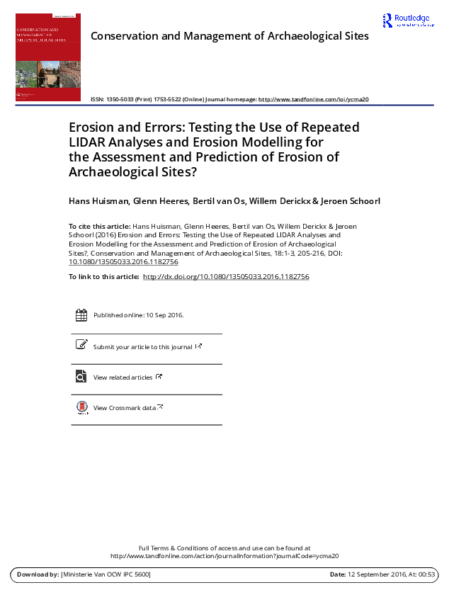 (PDF) Erosion and Errors: Testing the Use of Repeated LIDAR Analyses ...