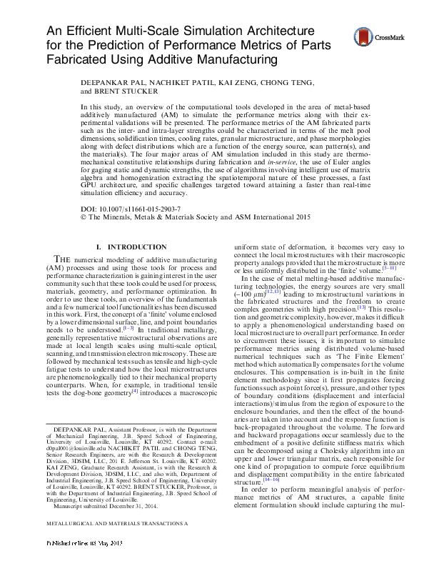 (PDF) An Efficient Multi-Scale Simulation Architecture for the Prediction of Performance Metrics ...