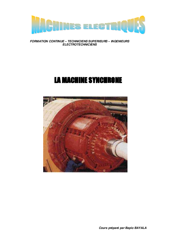 (PDF) LA MACHINE SYNCHRONE