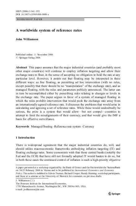 (PDF) A worldwide system of reference rates