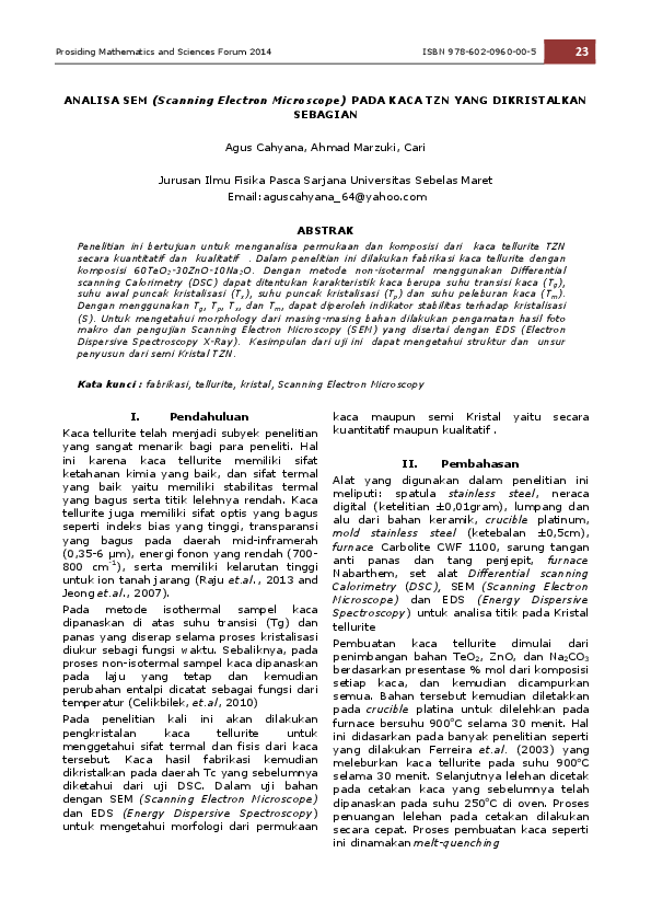 (PDF) ANALISA SEM (Scanning Electron Microscope)... 23 ANALISA SEM ...