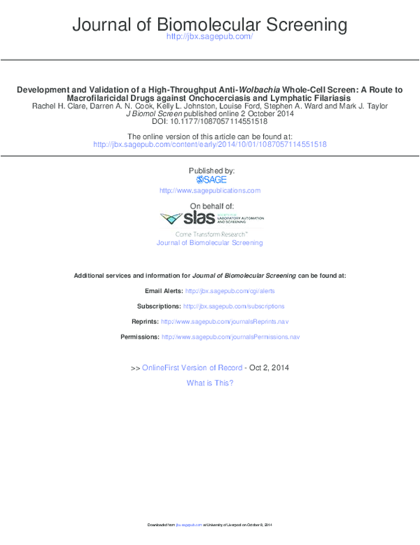 Pdf Development And Validation Of High Throughput Liquid Chromatography Tandem Mass