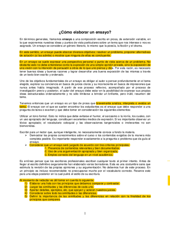 (PDF) Cómo elaborar un ensayo