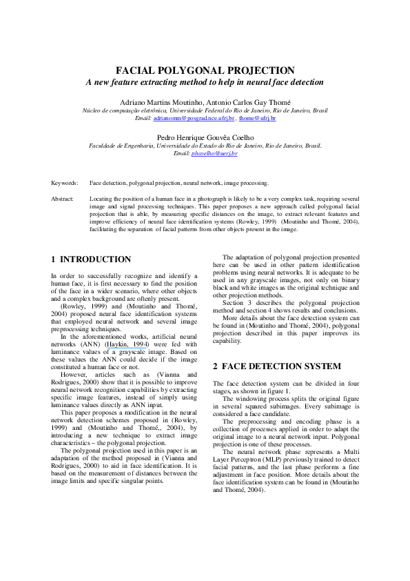 (PDF) Facial Polygonal Projection - A new Feature Extracting Method to ...