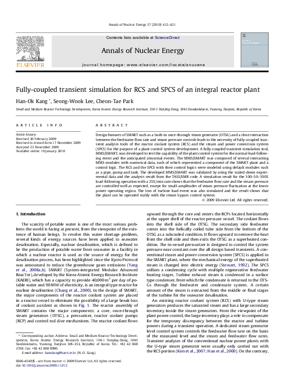 (PDF) Fully-coupled transient simulation for RCS and SPCS of an ...