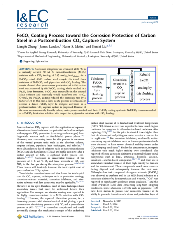 (PDF) FeCO3 Coating Process towards the Corrosion Protection of Carbon ...