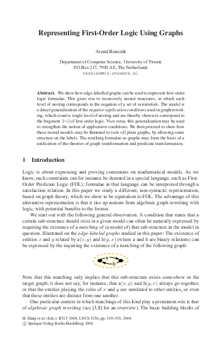 (PDF) Representing first-order logic using graphs