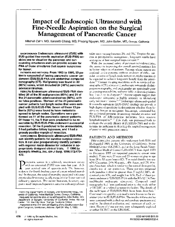 (PDF) The clinical utility of endoscopic ultrasound–guided fine-needle aspiration in the ...