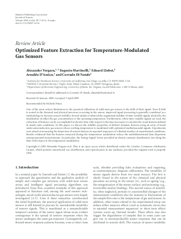 (PDF) Optimized Feature Extraction for Temperature-Modulated Gas Sensors