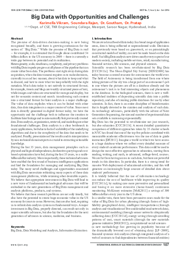 (PDF) Big Data with Opportunities and Challenges