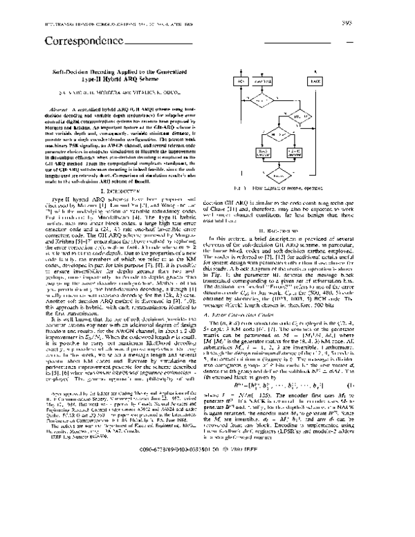 (PDF) Soft-decision decoding applied to the generalized type-II hybrid ARQ scheme