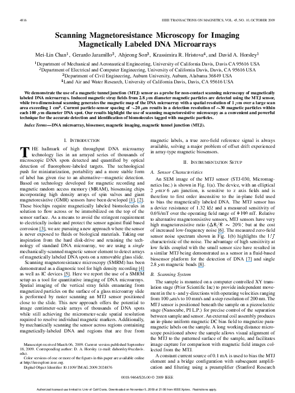 (PDF) Scanning Magnetoresistance Microscopy for Imaging Magnetically ...