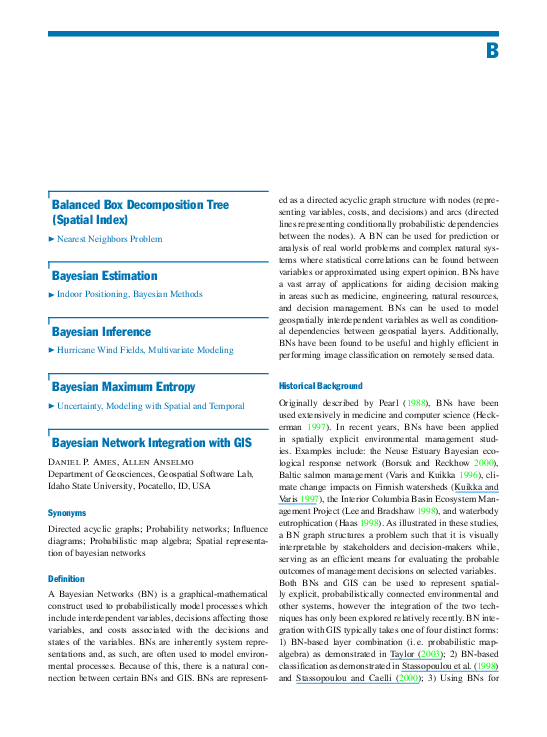 (PDF) Bayesian Network Integration with GIS