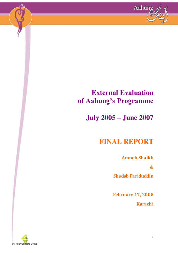 (PDF) Impact Assessment of NOVIB-Funded SRH Program by Aahung