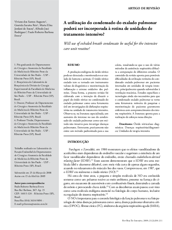 (PDF) A utilização do condensado do exalado pulmonar poderá ser ...