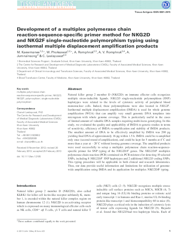 (PDF) Development of a multiplex polymerase chain reaction assay for simultaneous identification ...