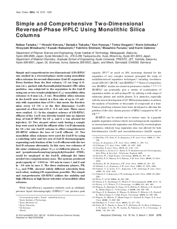 (PDF) Simple and Comprehensive Two-Dimensional Reversed-Phase HPLC ...