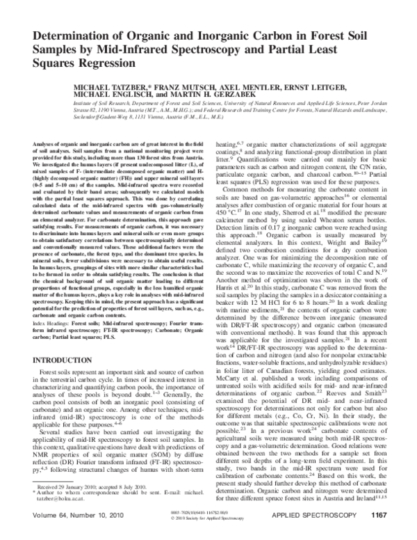 (PDF) Predicting Soil Organic Carbon Contents in Archived Soils Using Mid-Infrared Spectroscopy ...
